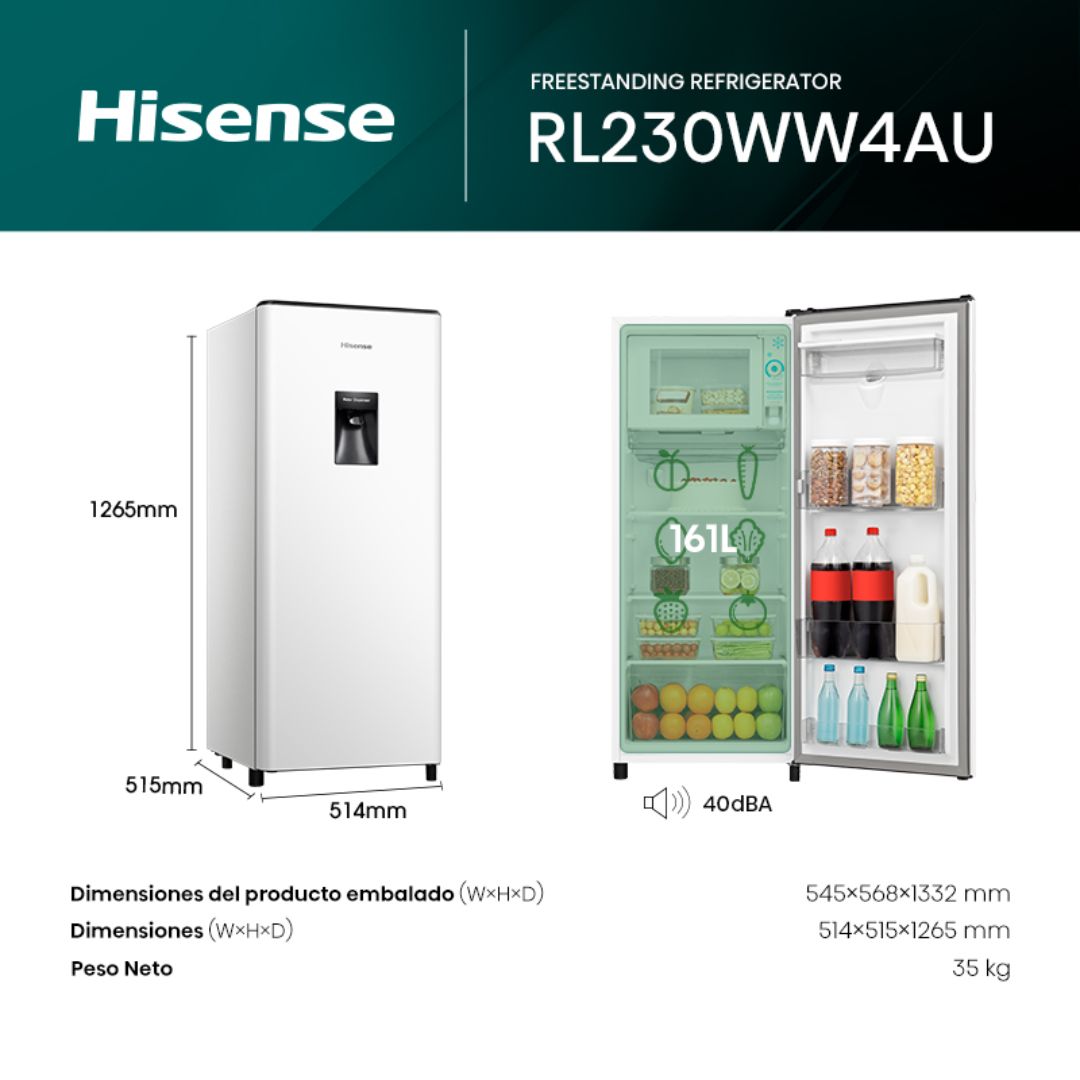 HELADERA HISENSE SINGLE DOOR RL230WW4AU - Europahaus